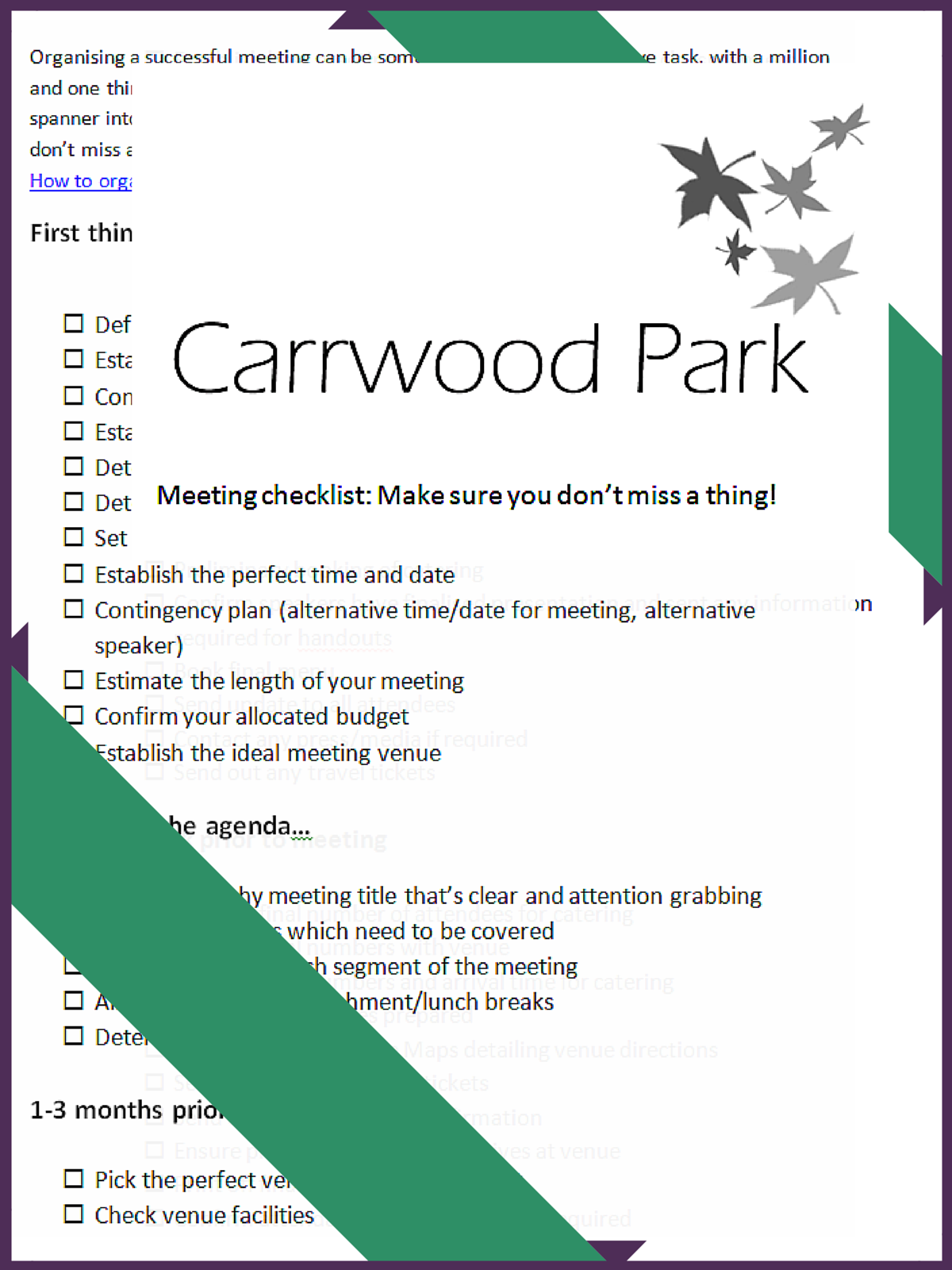 Meeting Room Checklist